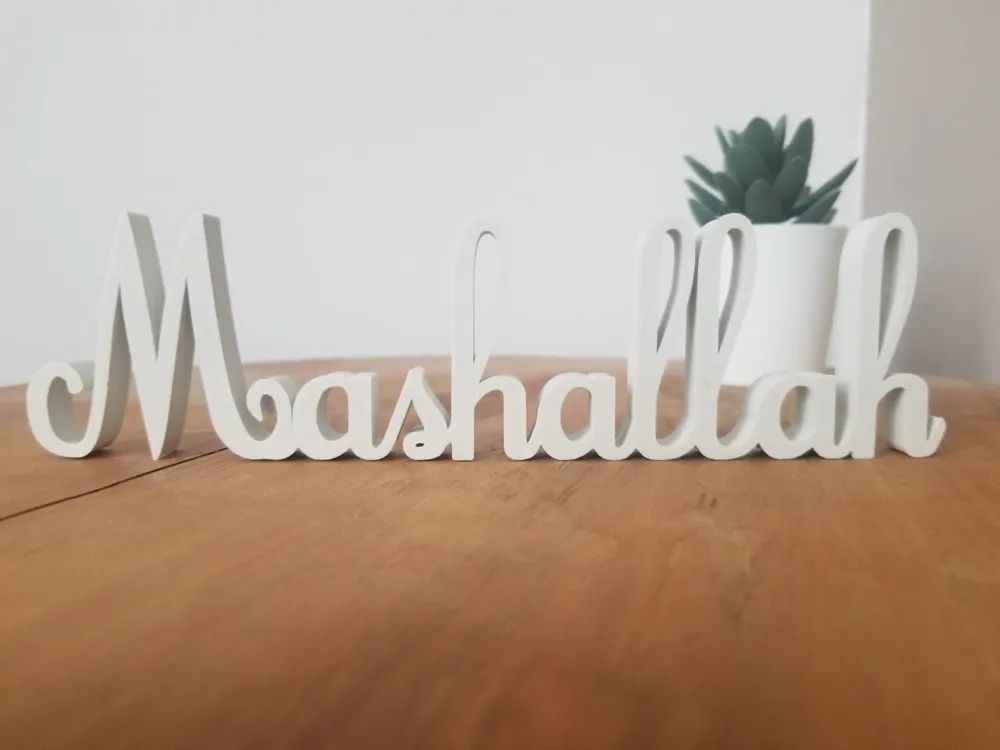 Mashallah islamic decoration - Free 3D Print Model - MakerWorld