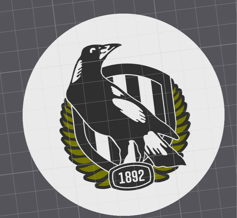 Collingwood Magpies Coaster by Cabron Prints - MakerWorld