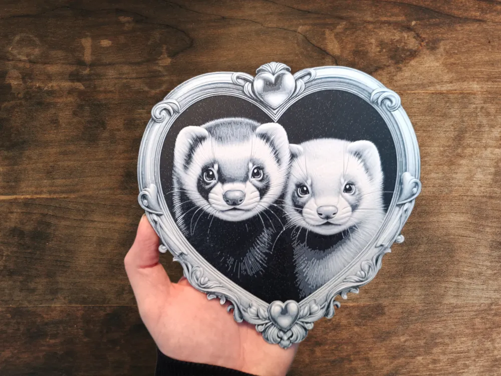Ferrets heart-shaped HueForge by 3Dp Hobby MakerWorld: Download Free 3D ...