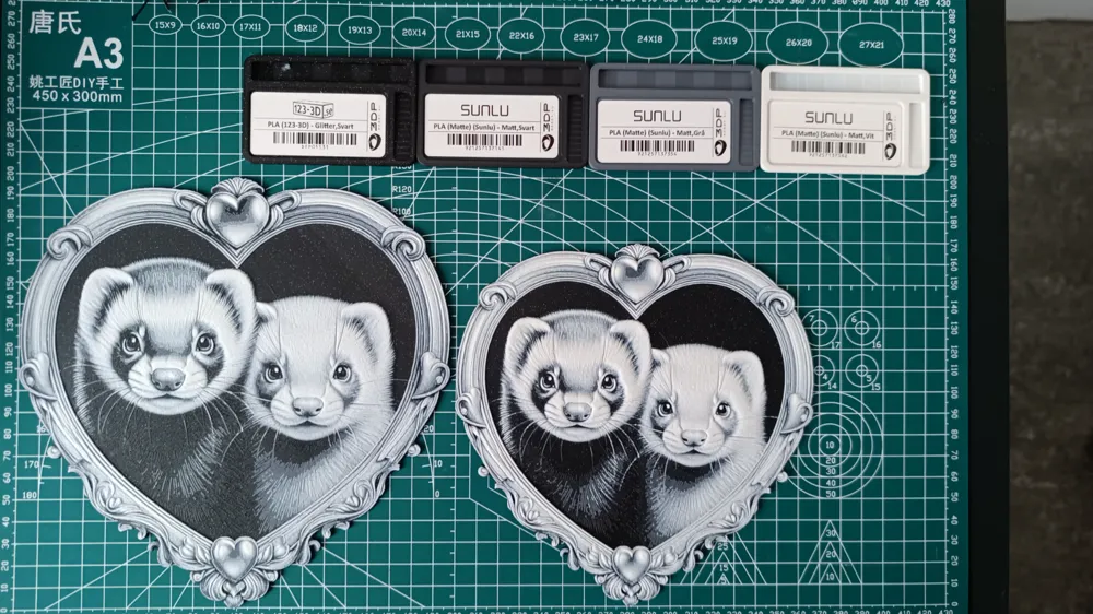 Ferrets heart-shaped HueForge by 3Dp Hobby MakerWorld: Download Free 3D ...