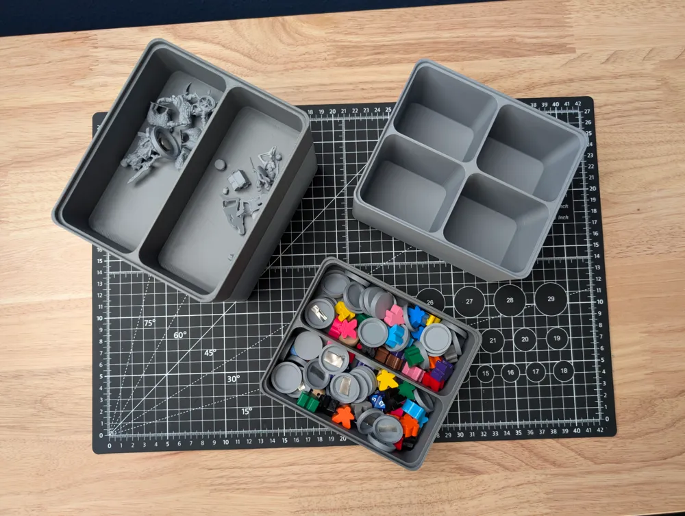 Stackable boxes for miniatures, craft supplies, and office organization ...