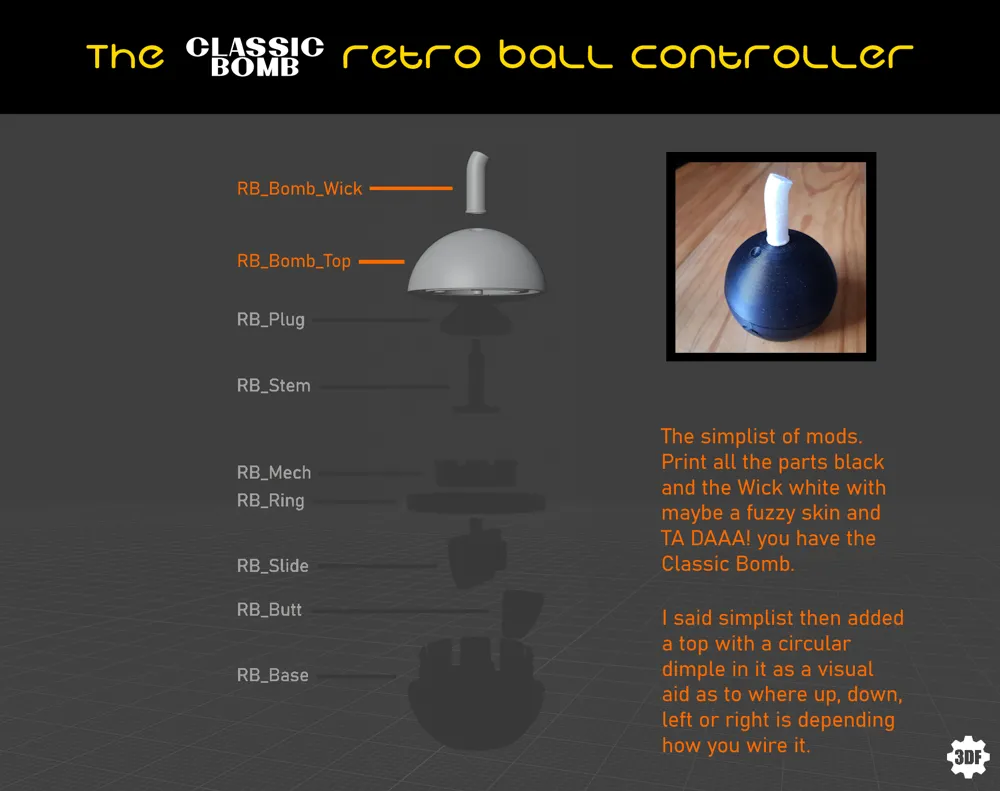 Retro Ball Controller by 3DFreeman - MakerWorld