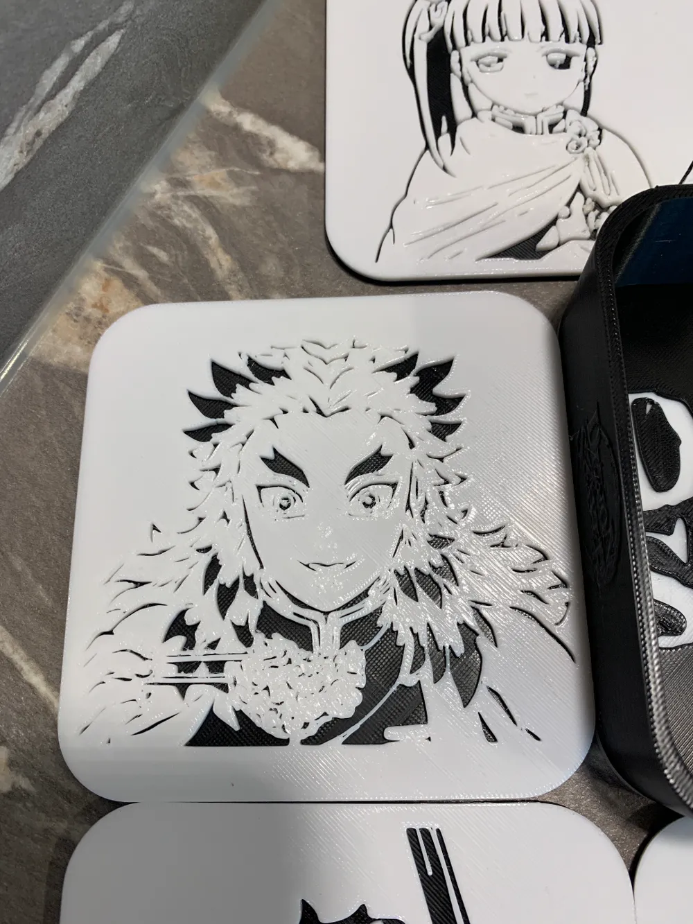 Demon Slayer Coaster Set+Case Remixed by sweb3791 - MakerWorld