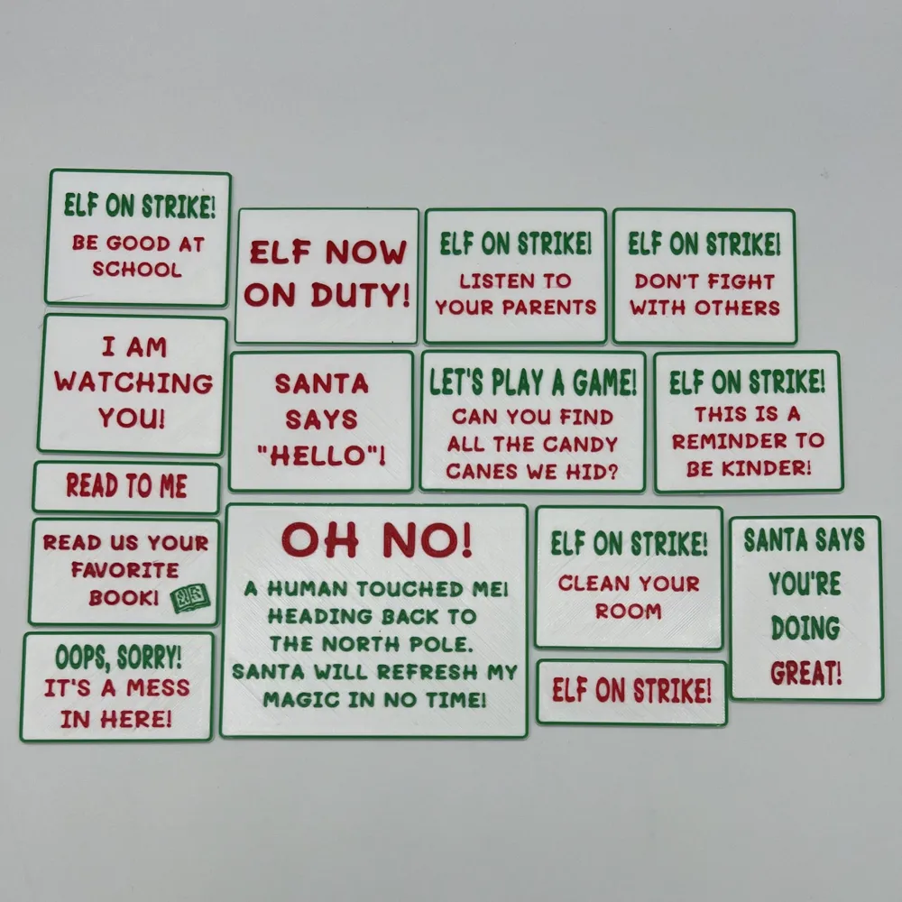 Elf on the Shelf Signs - set of 15 - Free 3D Print Model - MakerWorld