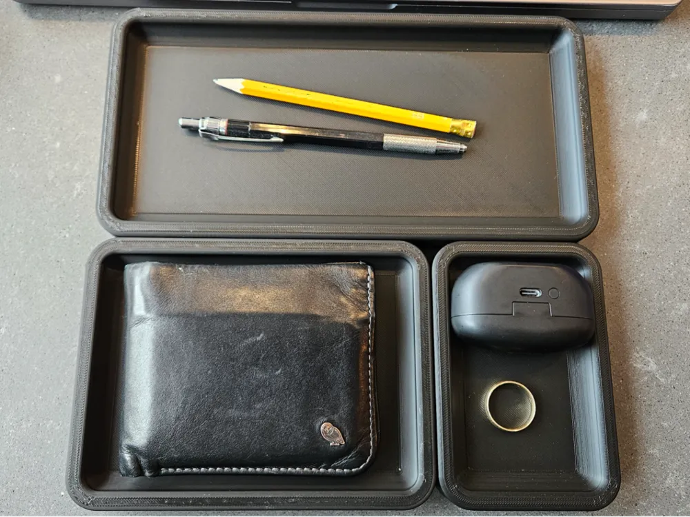 Rounded Edge Catchall Utility Tray 3pc Set by LonelyCode - MakerWorld