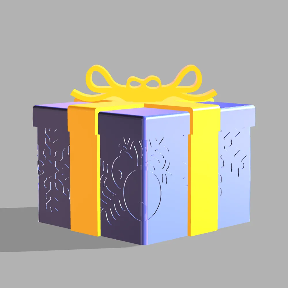 Gift box with light (Caja de regalo con luz) by WarriorSoto - MakerWorld