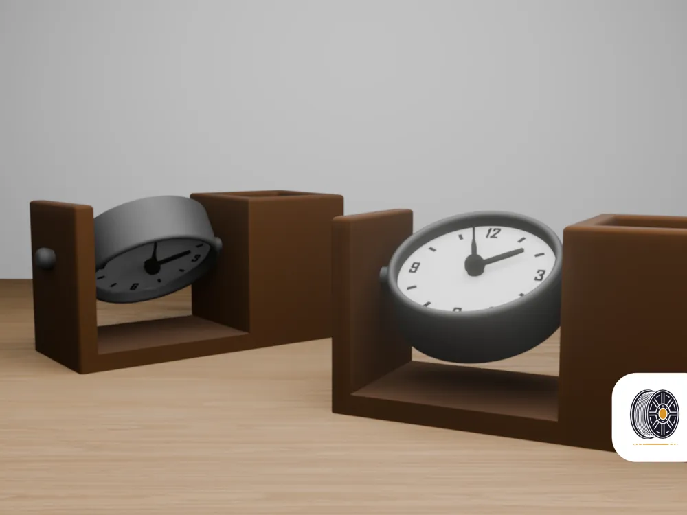Modern desk clock & pencil holder | Multiple faces - Free 3D Print ...