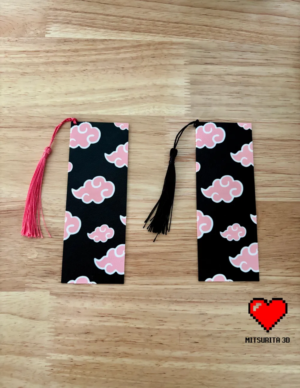 Akatsuki Pink Clouds Anime Bookmark by Mitsurita MakerWorld: Download ...