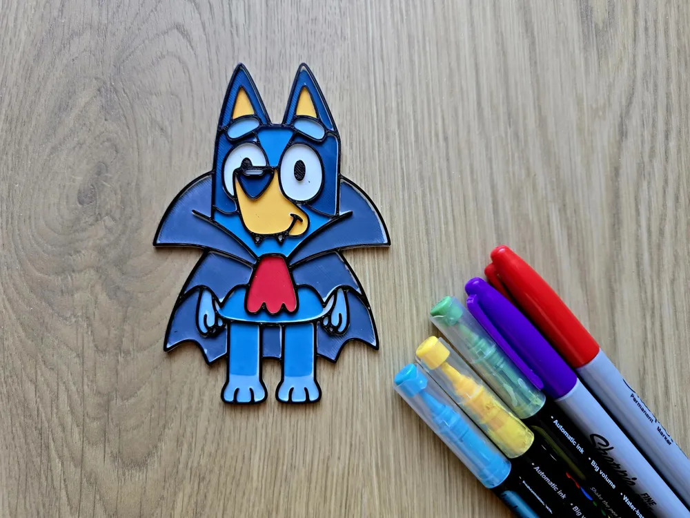 Bluey Vampire Halloween DIY Coloring Craft by Merilno3D MakerWorld ...