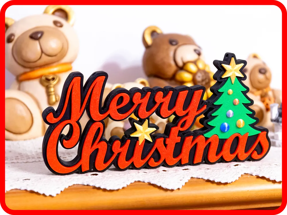 Merry Christmas Sign decoration - Free 3D Print Model - MakerWorld
