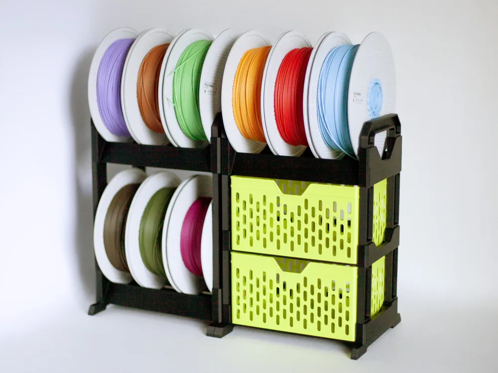 Sturdy Modular Filament Spool Rack Fully Printable by Antiphrasis ...