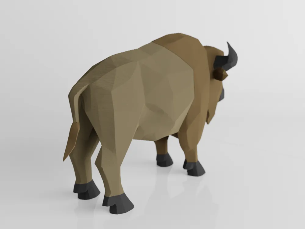 Low Poly Bison by piodeer MakerWorld: Download Free 3D Models