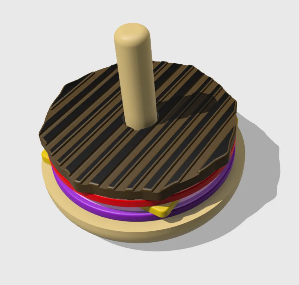 Stackable Hamburger toy for children by CutMaster - MakerWorld