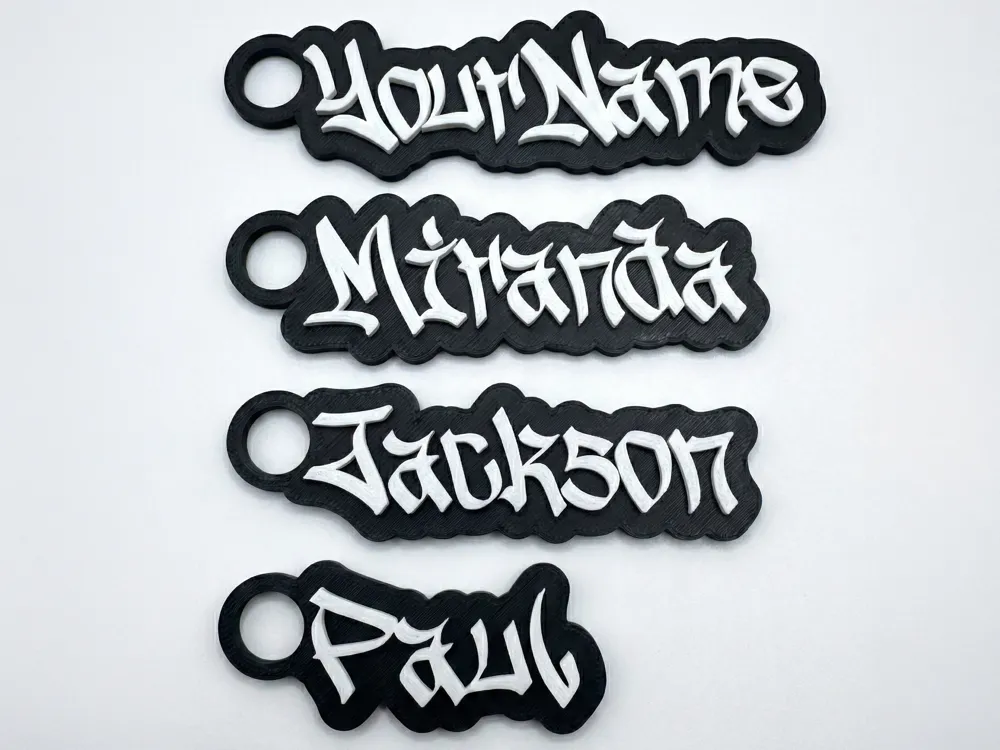Street Graffiti Font Custom Keychain Generator - Free 3D Print Model ...