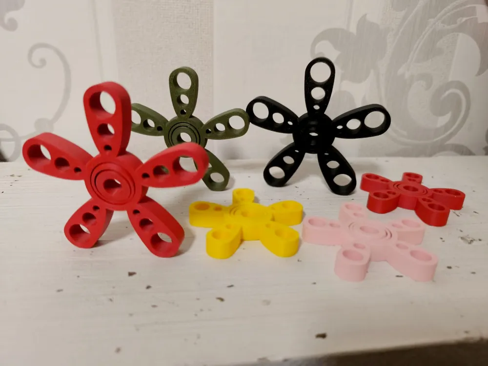 Fidget Spinner 5 Finger Fidget Spinner 2 Sizes - Free 3D Print Model ...
