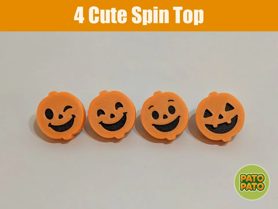 Easy print spin top - Pumpkin - Free 3D Print Model - MakerWorld