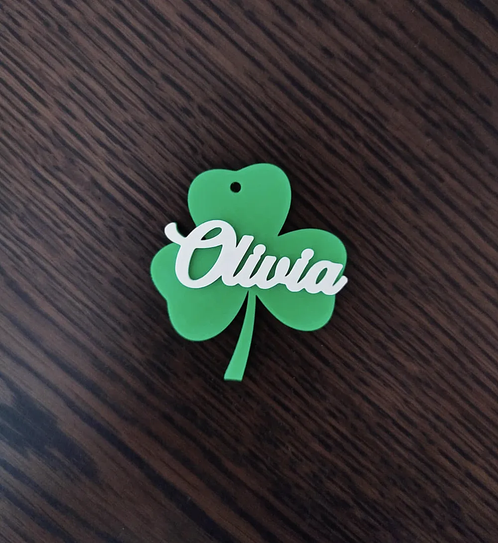 Shamrock name tag - Olivia by 3D Creator Labs MakerWorld: Download Free ...