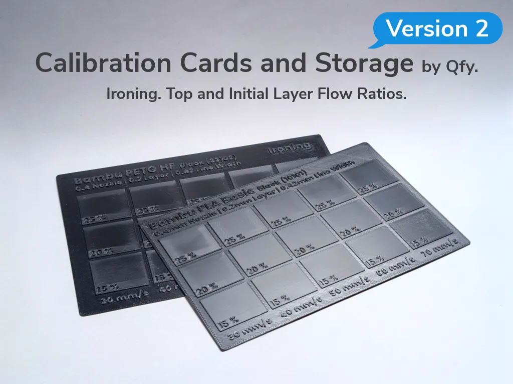 Calibration Cards + Storage | Ironing & Flow Ratio - Free 3D Print ...
