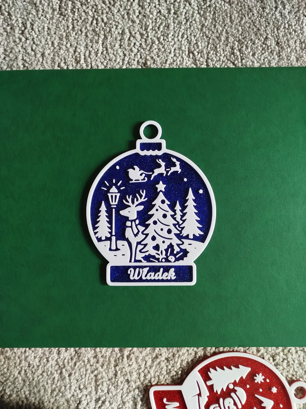 Deer and Santa - ornament with name, no AMS needed by Kamil MakerWorld ...