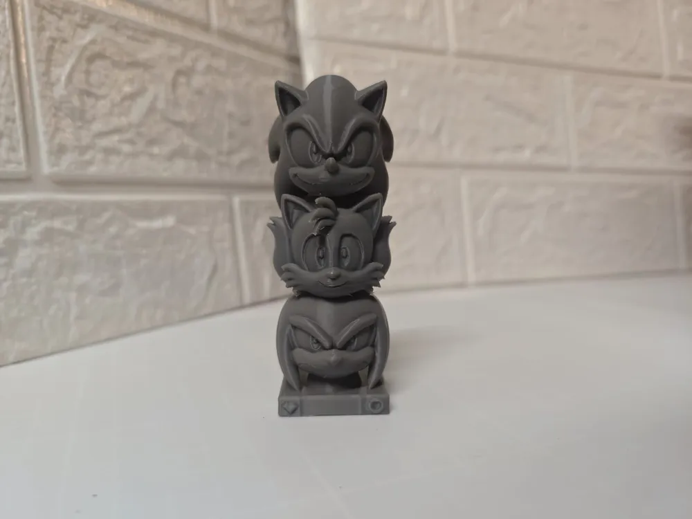 Sonic Tails Knuckles Wooden Totem SONIC - Free 3D Print Model - MakerWorld