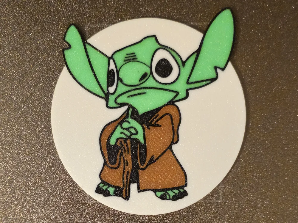 Master Jedi Stitch (Yoda) Coaster by neilault - MakerWorld