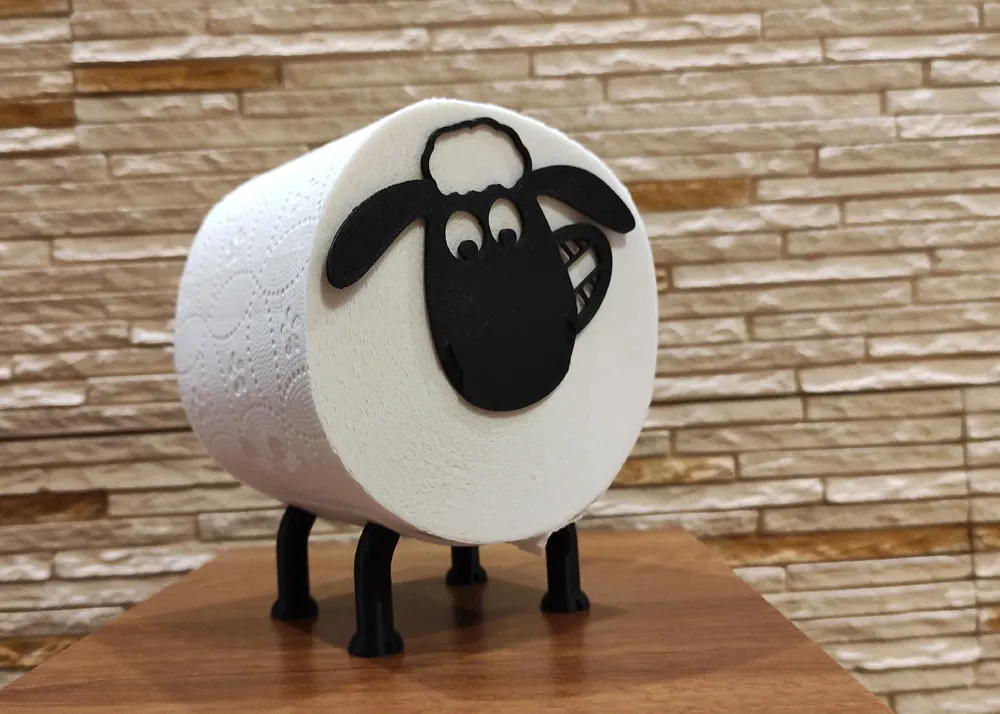 Shaun the Sheep Toilet Paper Roll Holder v2 by vg1 - MakerWorld