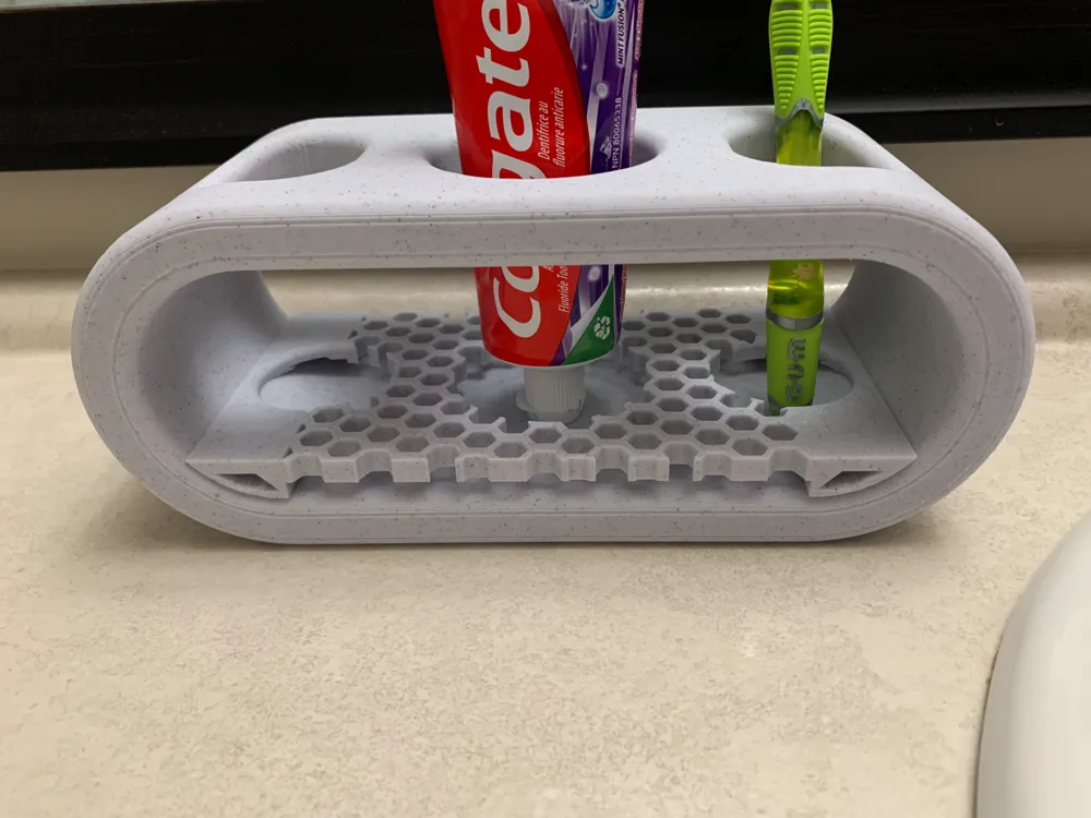Large oval toothbrush rack by Diamondback149 - MakerWorld