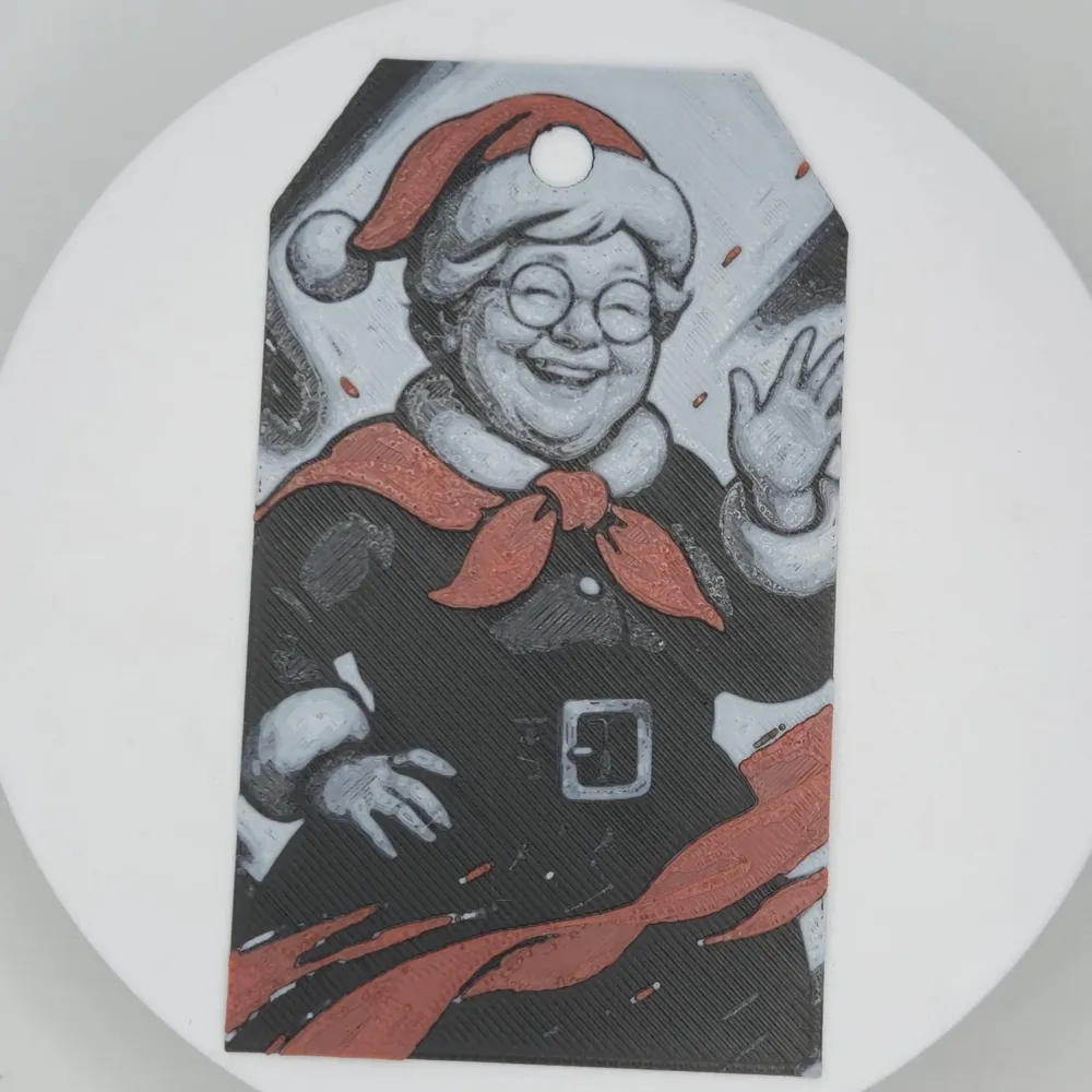 Mrs. Claus Gift Tag Hueforge - Free 3D Print Model - MakerWorld
