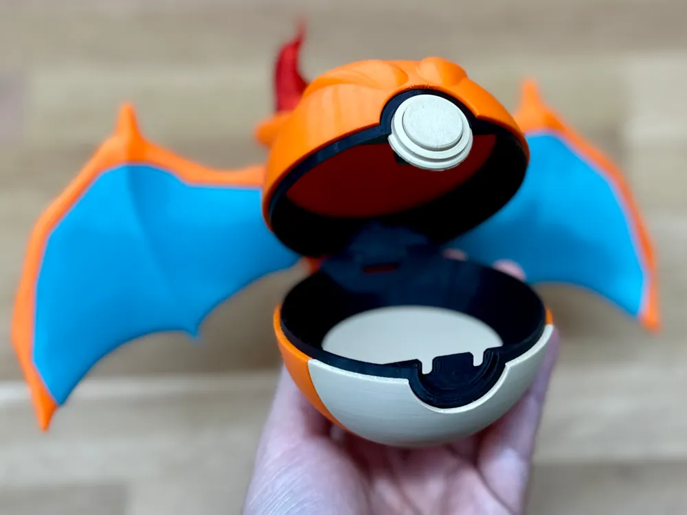 Charizard Ball - Pokemon - Pokeball Functional - Free 3D Print Model ...