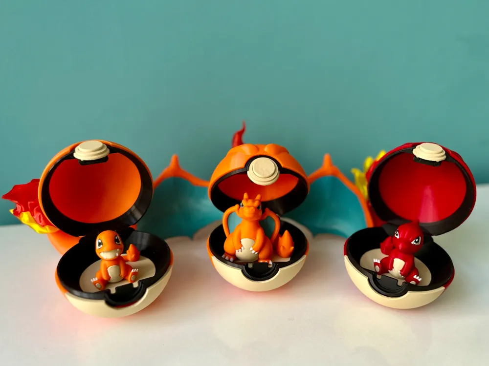 Charizard Ball - Pokemon - Pokeball Functional - Free 3D Print Model ...