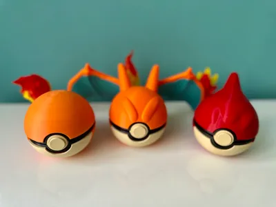 Charizard Ball - Pokemon - Pokeball Functional by Torikami MakerWorld ...