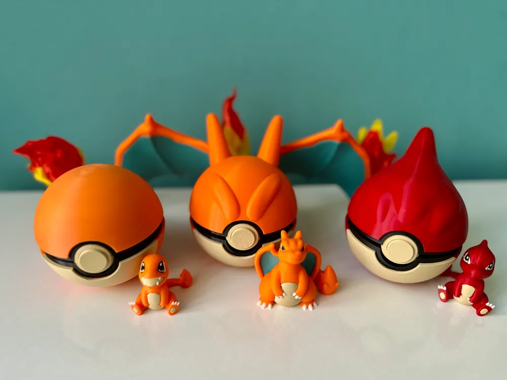 Charizard Ball - Pokemon - Pokeball Functional - Free 3D Print Model ...
