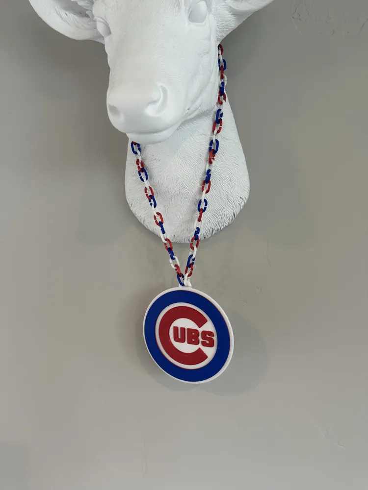 Chicago Cubs Pendant & Chain - Free 3D Print Model - MakerWorld