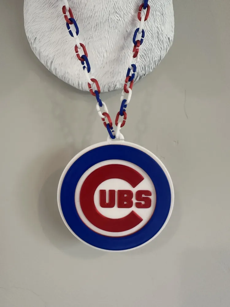 Chicago Cubs Pendant & Chain - Free 3D Print Model - MakerWorld
