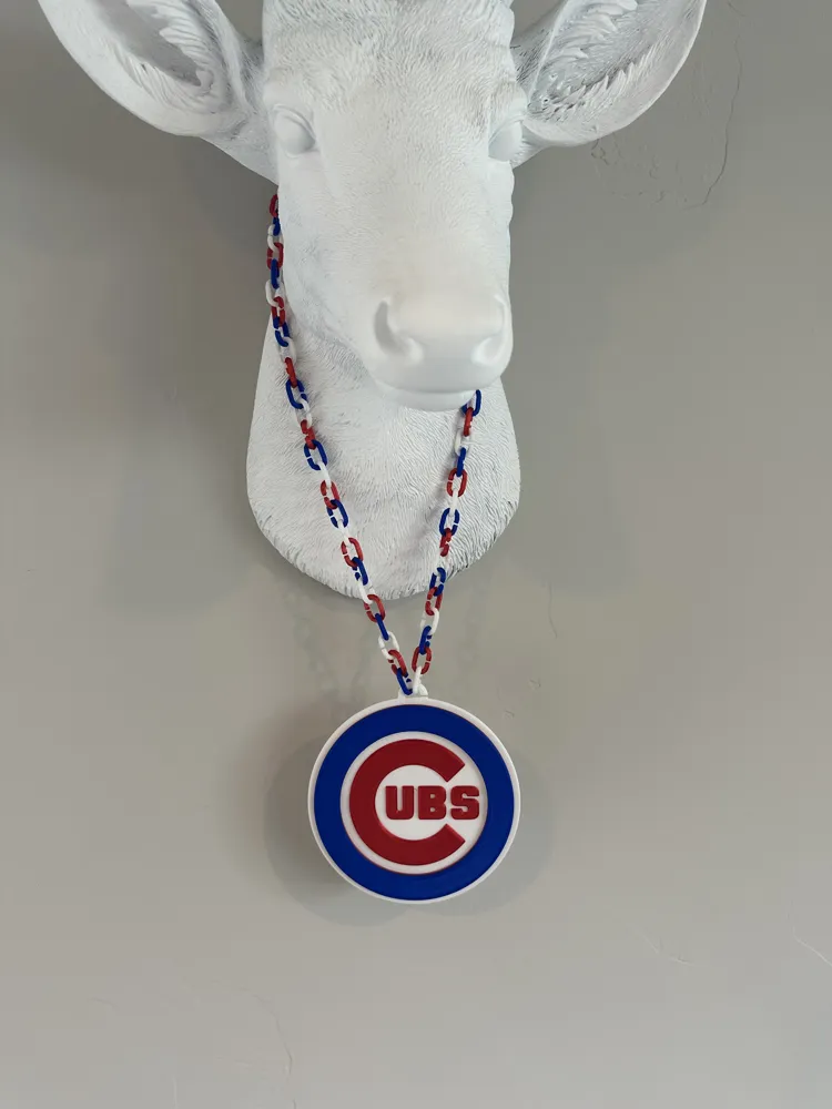 Chicago Cubs Pendant & Chain - Free 3D Print Model - MakerWorld