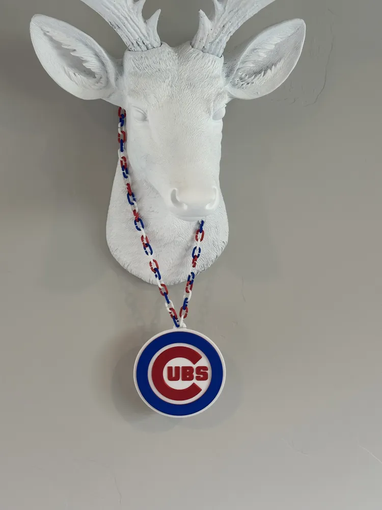 Chicago Cubs Pendant & Chain - Free 3D Print Model - MakerWorld