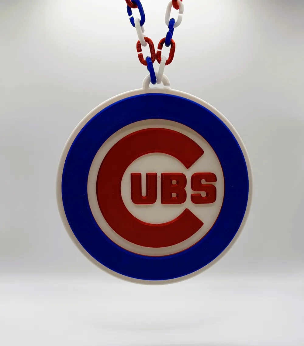 Chicago Cubs Pendant & Chain - Free 3D Print Model - MakerWorld