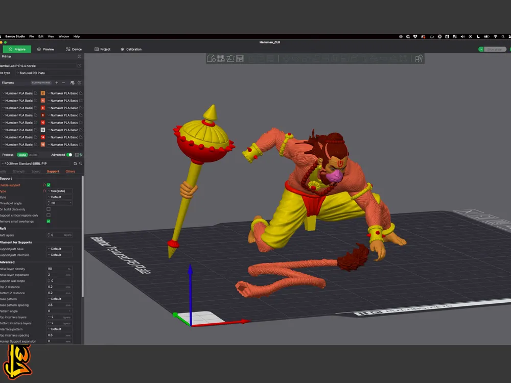 Indian LCA-Mk2 Tejas Fighter-Jet with Hanuman - Free 3D Print Model ...