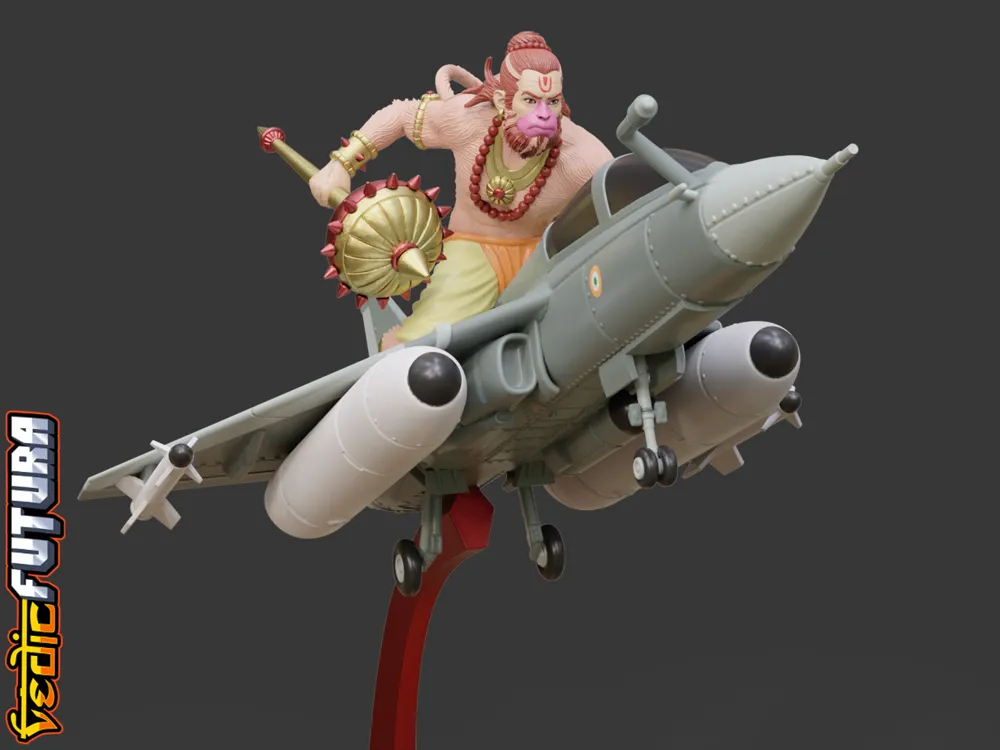 Indian LCA-Mk2 Tejas Fighter-Jet with Hanuman by VedicFutura MakerWorld ...