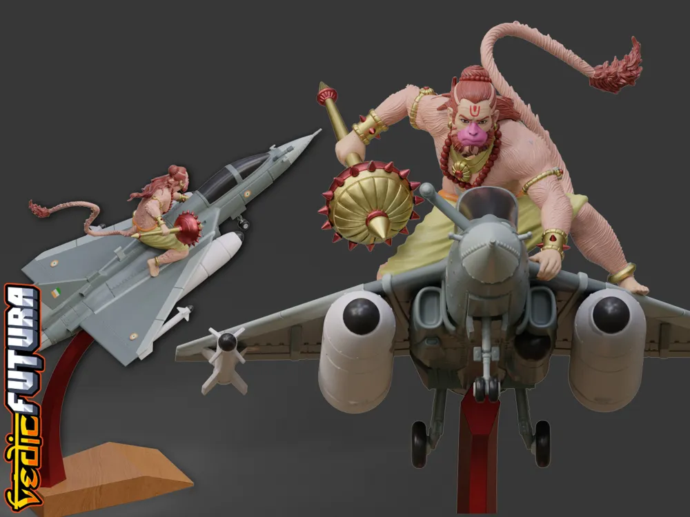 Indian LCA-Mk2 Tejas Fighter-Jet with Hanuman by VedicFutura MakerWorld ...
