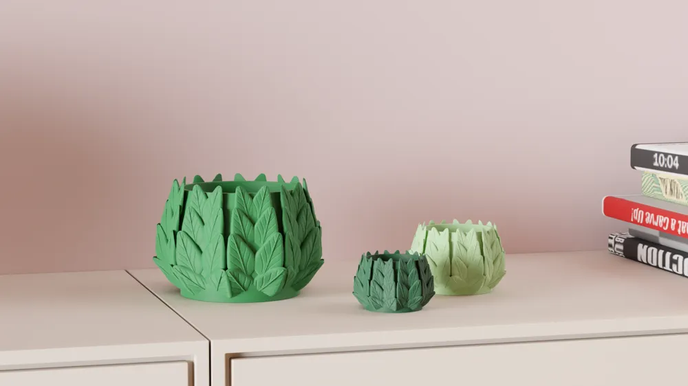 Plant Pot with 3d Leaf design. Modern Planter by Abstractia Design ...