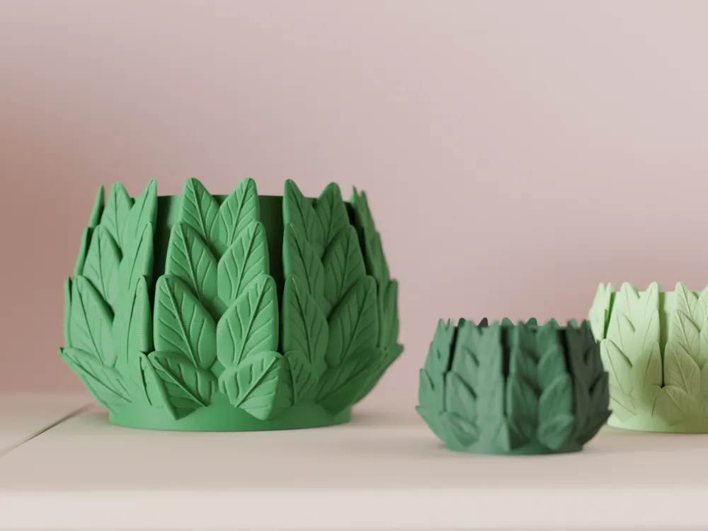 Plant Pot with 3d Leaf design. Modern Planter by Abstractia Design MakerWorld: Download Free 3D ...