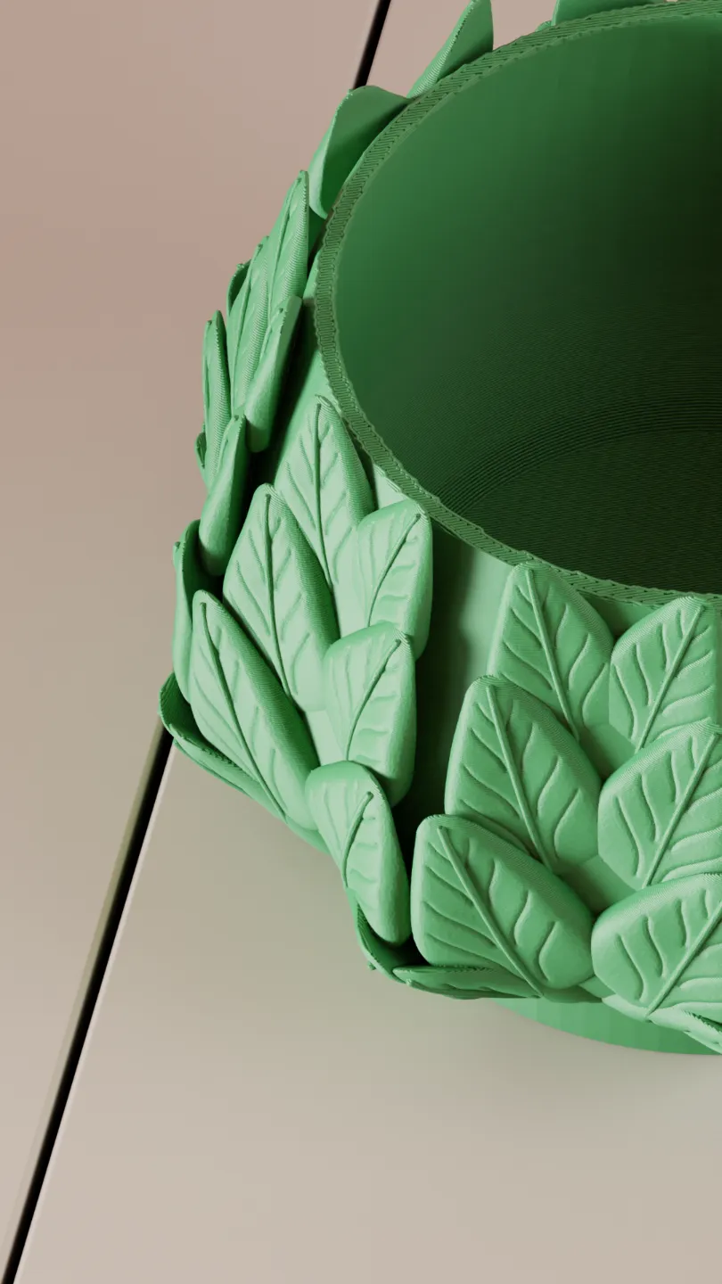 Plant Pot with 3d Leaf design. Modern Planter by Abstractia Design MakerWorld: Download Free 3D ...