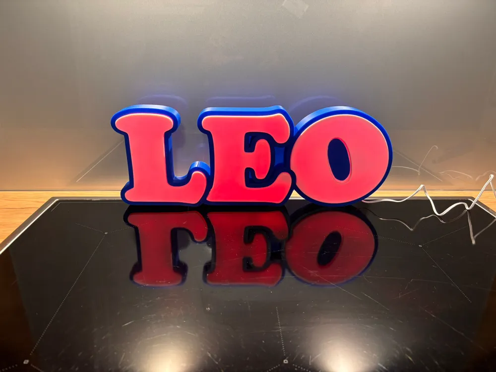 Name tag Lettering Sign LEO - Nameplate LEO - Free 3D Print Model ...
