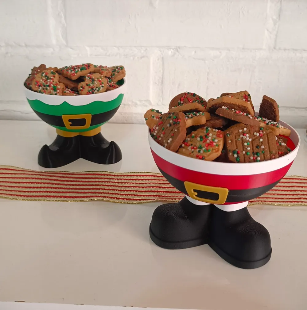 Christmas Feet Bowl - Santa, Elf by Hiko 3D MakerWorld: Download Free 3D Models