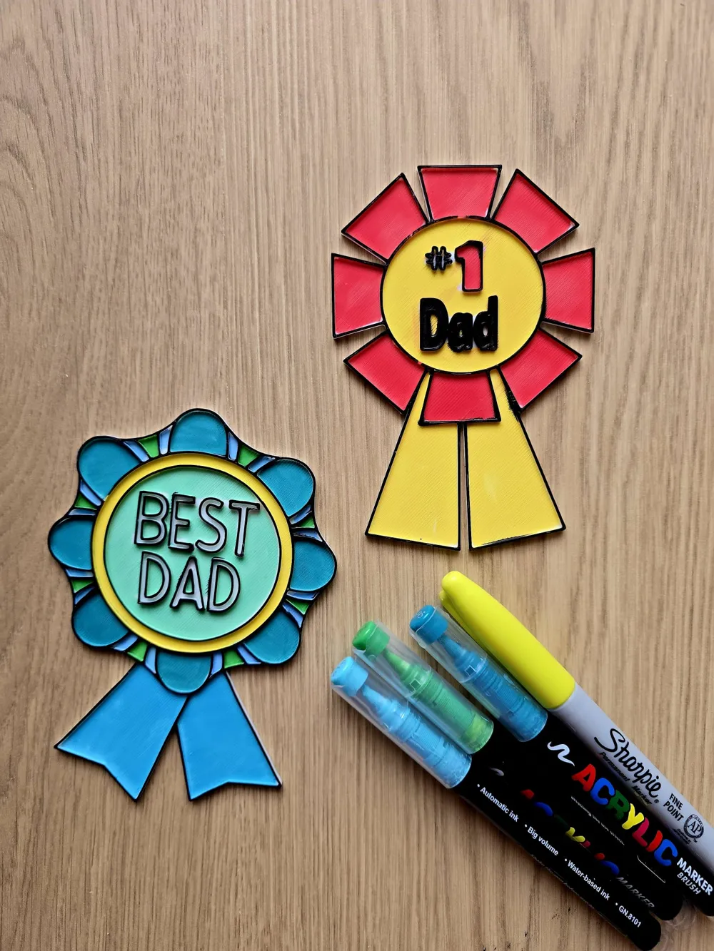 Fathersday DIY Coloring Dad Ribbon Award Gift by Merilno3D MakerWorld ...