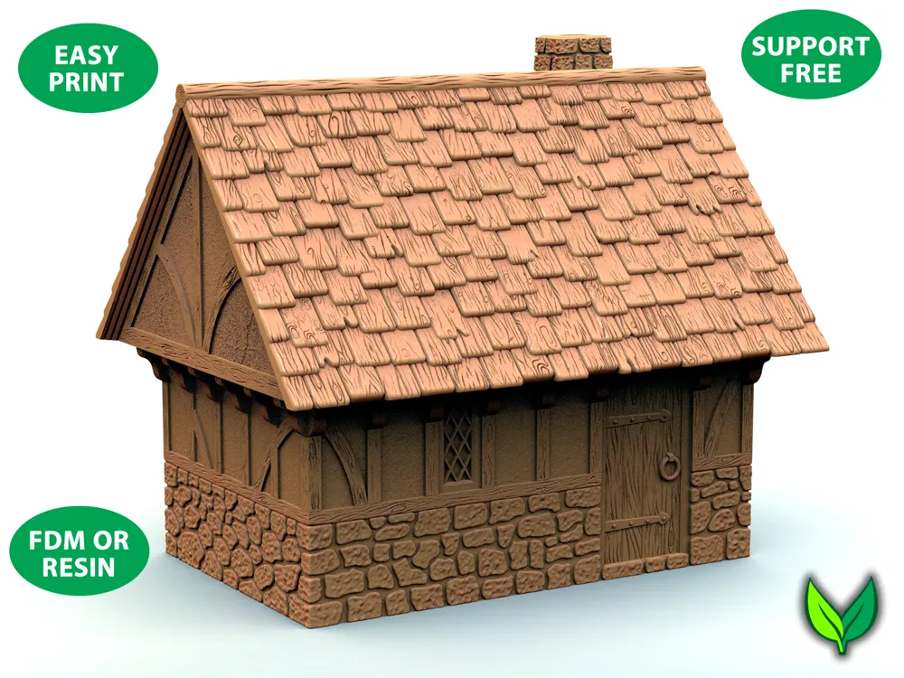 28mm Medieval Fantasy House – Easy 3D Print - Free 3D Print Model ...