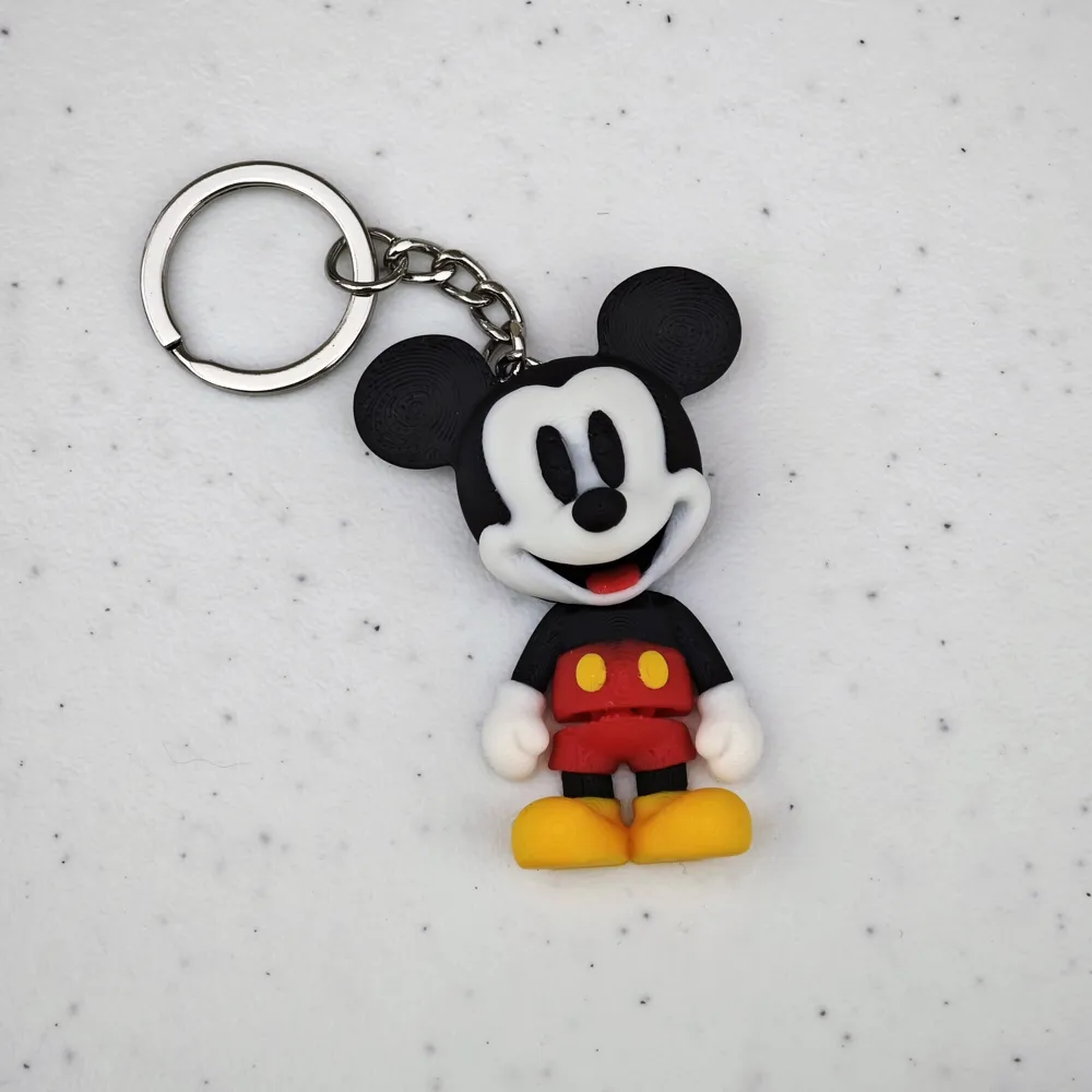 Mickey Mouse Mini Flexi Keychain V1 - Free 3D Print Model - MakerWorld