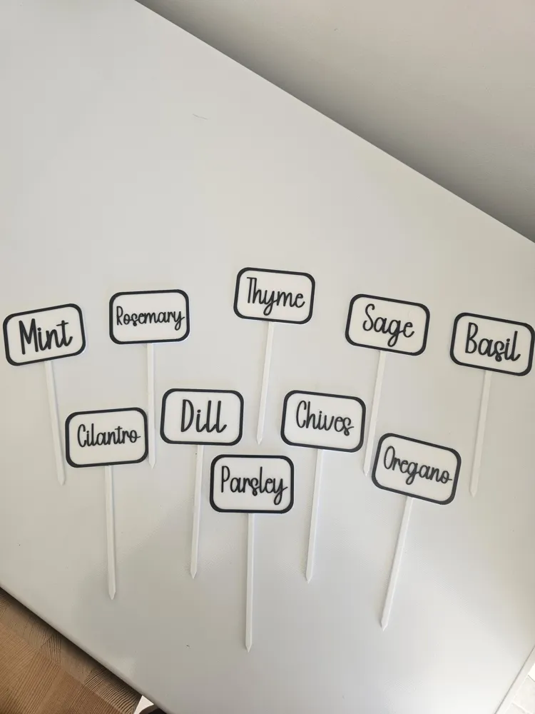 Minimalist Herb Garden Plant Markers - Free 3D Print Model - MakerWorld