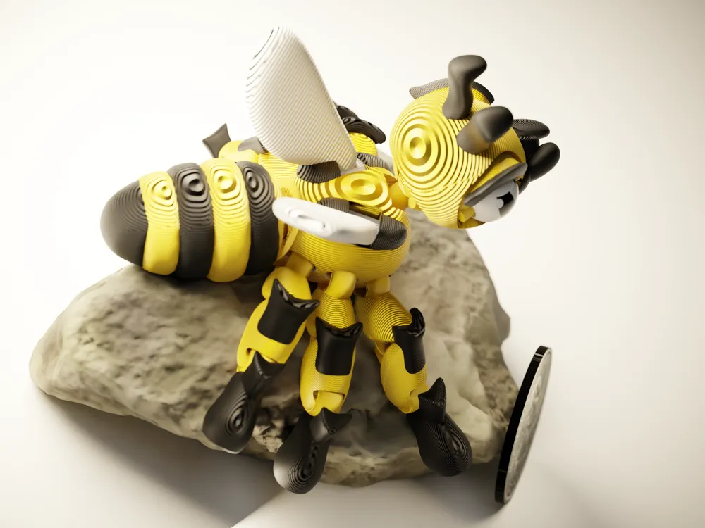 Articulated MINI BEE! - Free 3D Print Model - MakerWorld